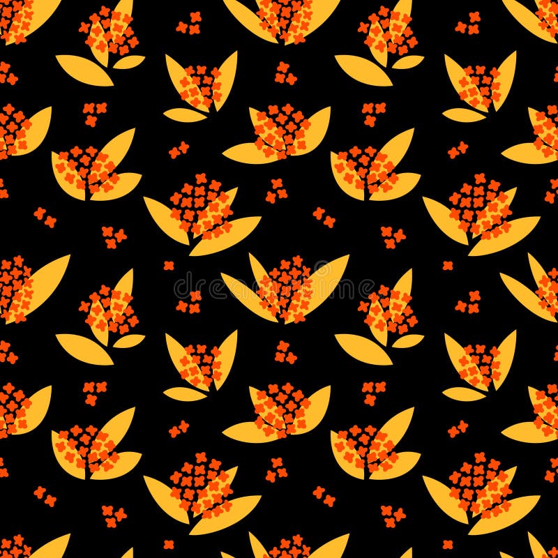 Small Yellow Orange Flowers Seamless Stock Illustrations – 1,056 Small ...