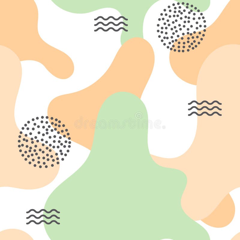 Seamless Vector Pattern. Soft Modern Orange and Green Abstract ...