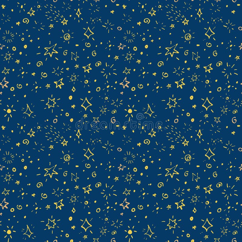 Starry Sky Seamless Pattern Child Stock Illustrations – 688 Starry Sky ...