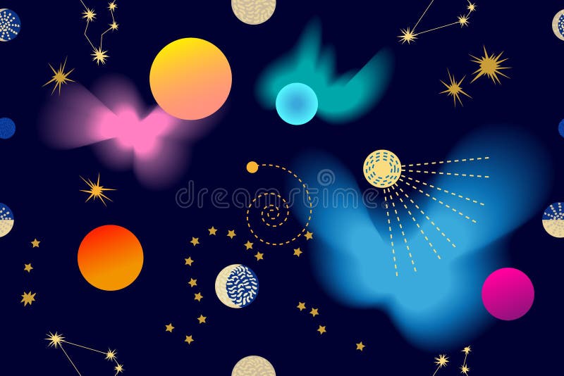 Colorful nebula print. stock vector. Illustration of gradation - 129929817