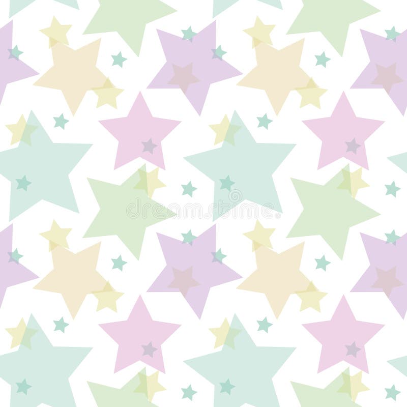 Seamless Vector Pattern with Stars, Pastel Colors Stock Vector ...
