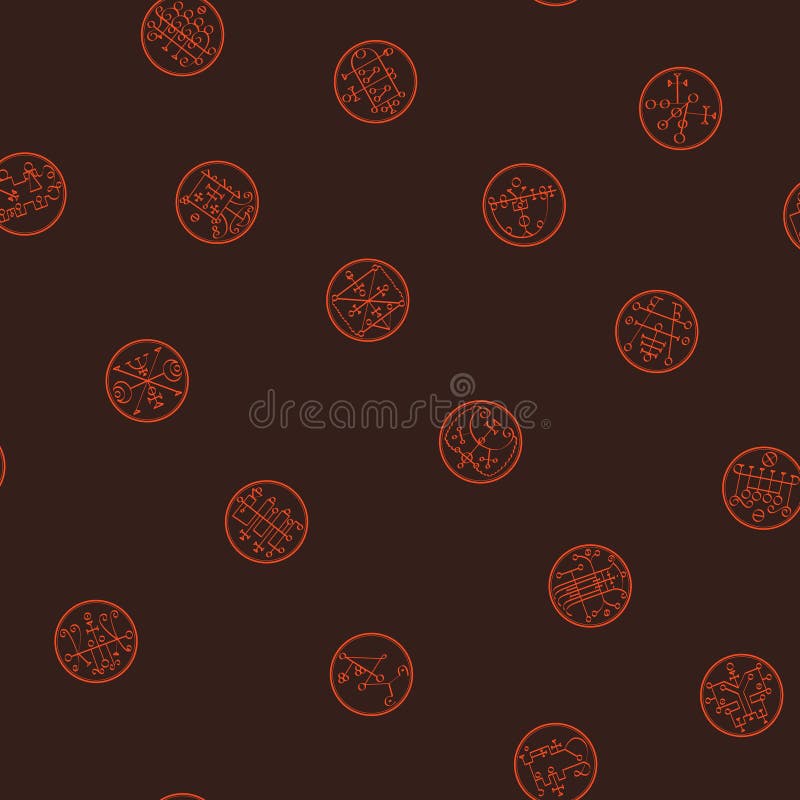 Seamless Pattern with Symbols of Demons Stock Vector - Illustration of ...