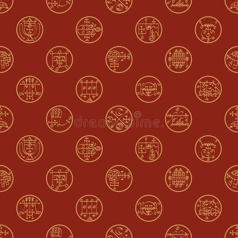 Seamless Vector Pattern with Symbols of Demons Stock Vector ...