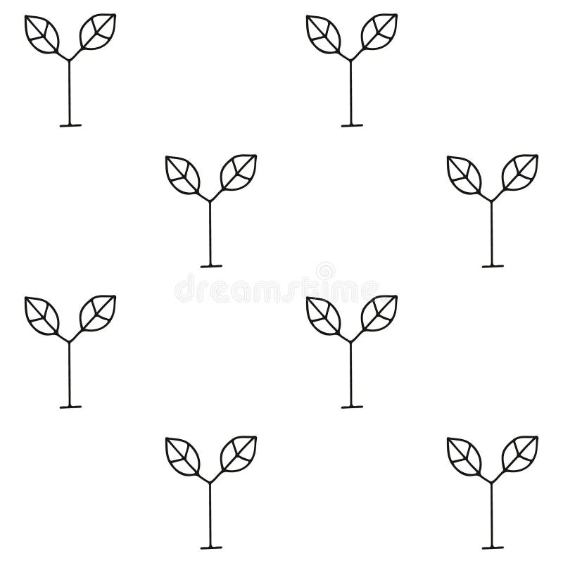 Seamless Vector Pattern. Symmetrical Background with Hand Drawn ...