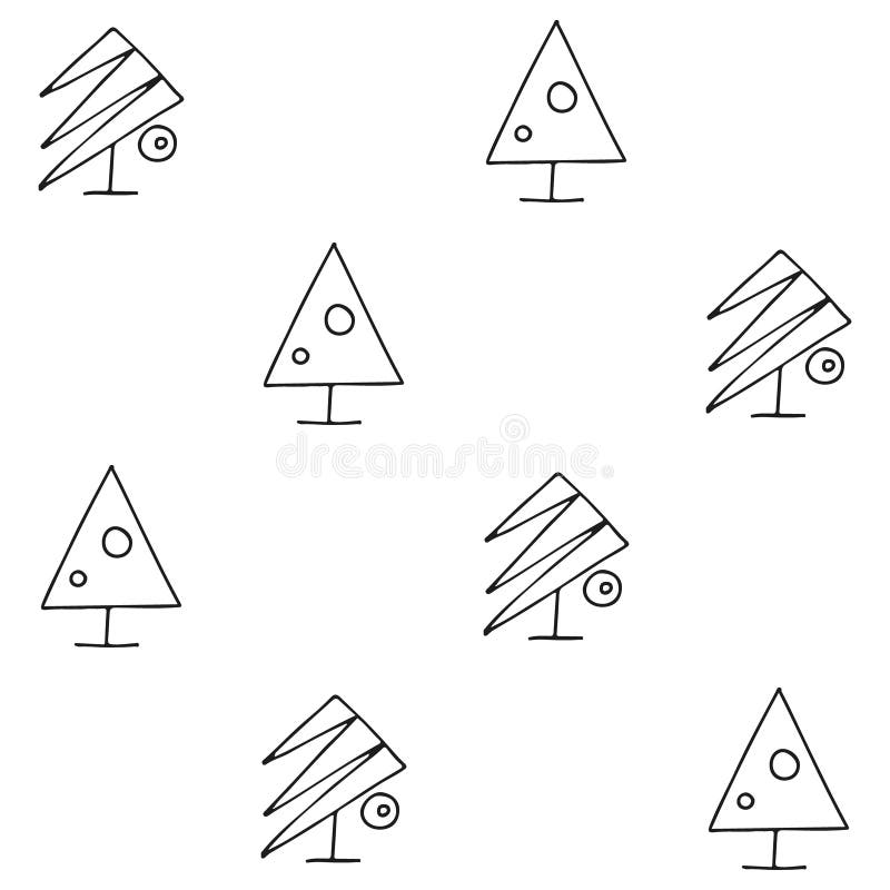 Seamless Vector Pattern. Symmetrical Background with Hand Drawn ...