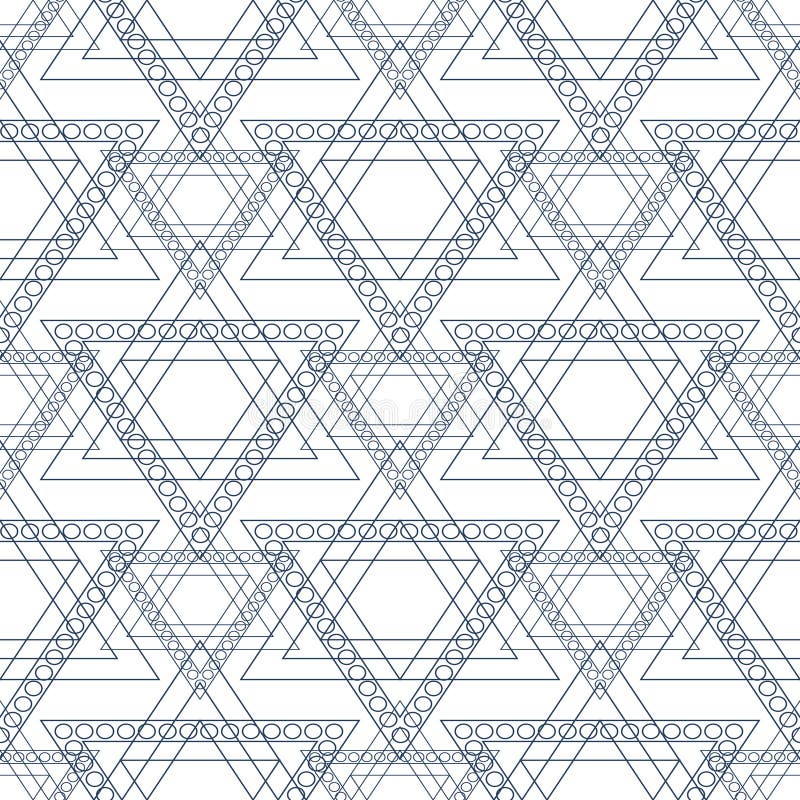 Seamless Vector Pattern. Symmetrical Geometric Background with Blue ...