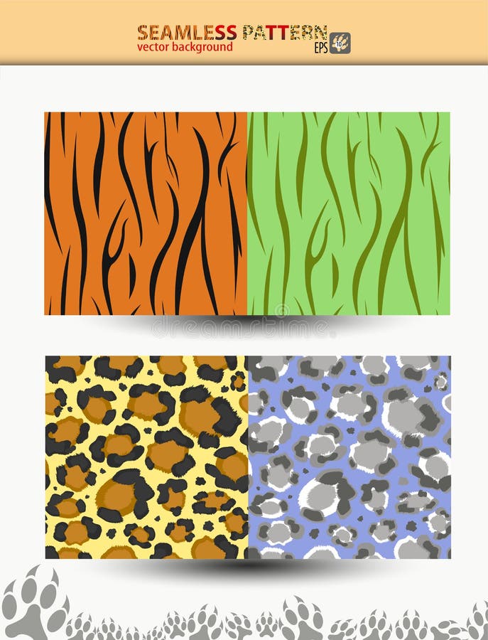 Seamless Vector Pattern of Tiger and Leopard for Backgrounds, Wrappers ...