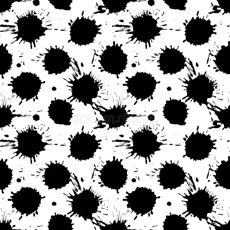 Seamless Vector Pattern, Tile with Inc Splash, Blots, Smudge and Brush ...