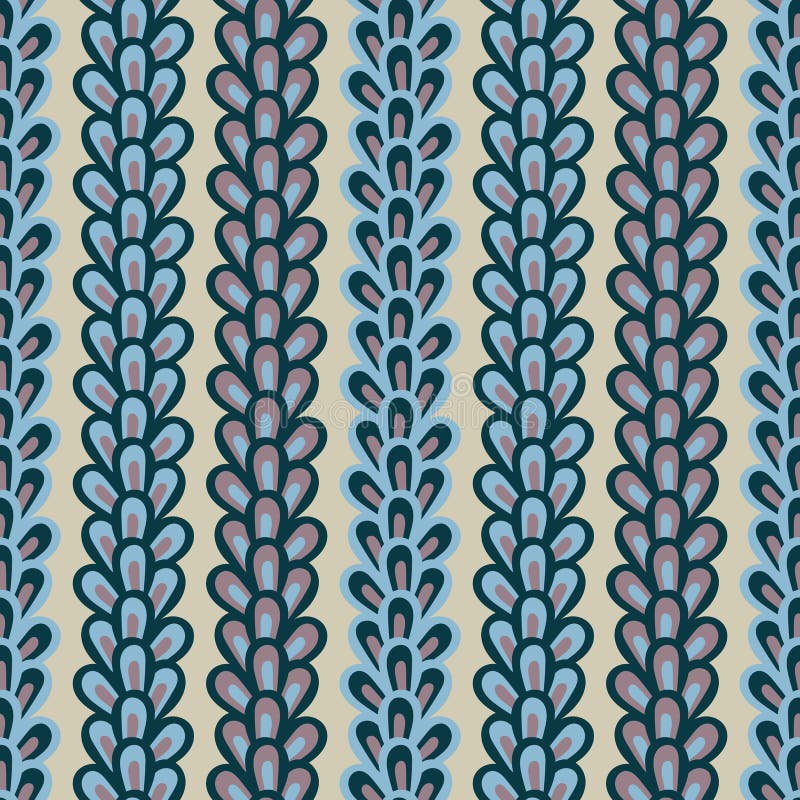 Seamless Vector Pattern with Vertical Stripes Made of Leaves Stock ...