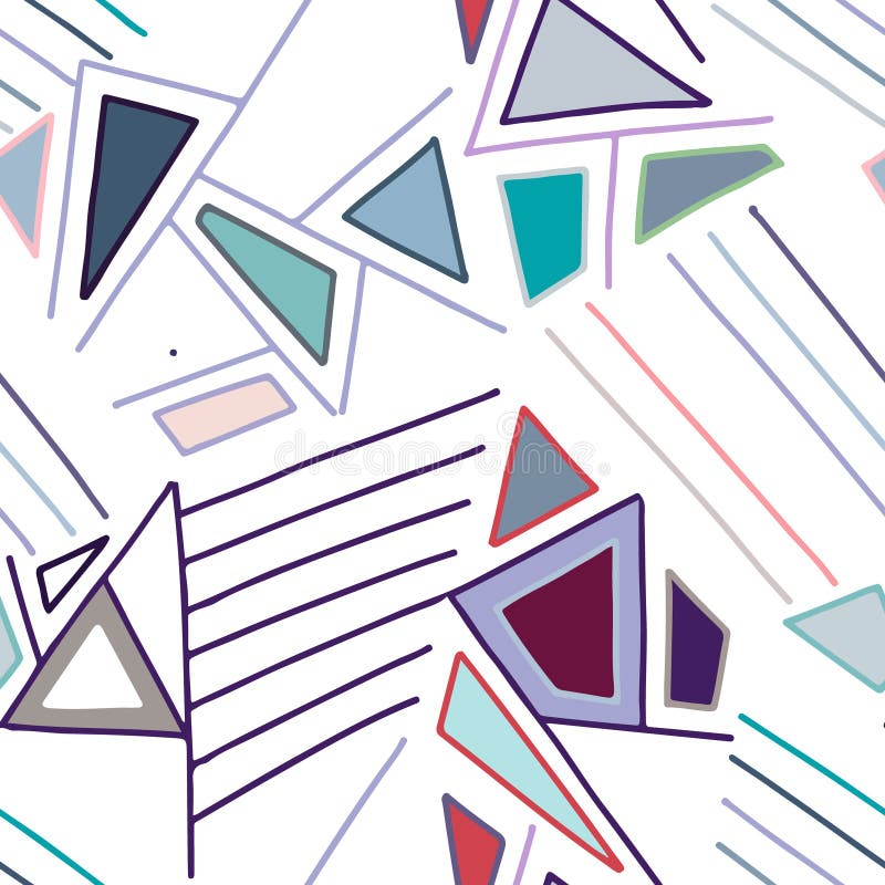 Seamless Vector Pattern, Vintage Lined Asymmetric Geometric Background ...
