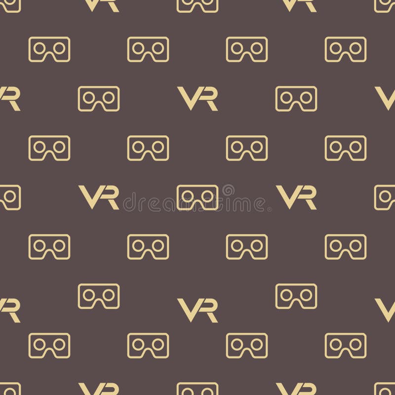 Seamless Vector Pattern. VR Logos Stock Illustration - Illustration of ...