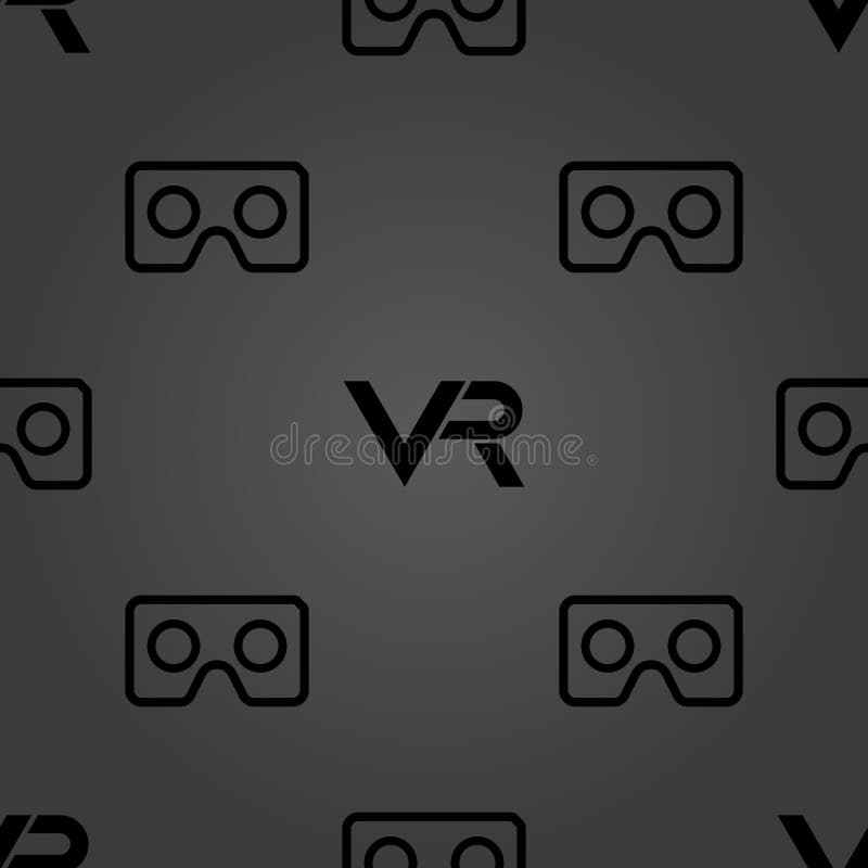 Seamless Vector Pattern with VR Logos Stock Vector - Illustration of ...