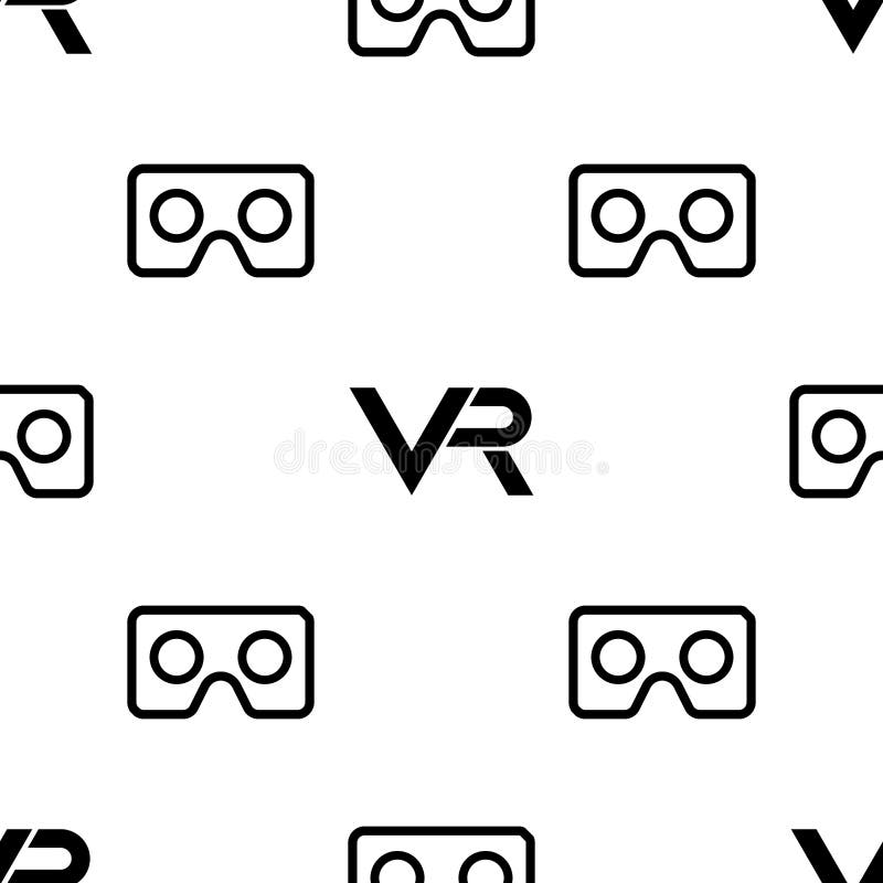 Seamless Vector Pattern with VR Logos Stock Vector - Illustration of ...