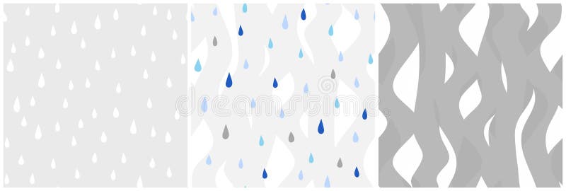 Seamless Vector Pattern with Waves and Water Drops Stock Vector ...
