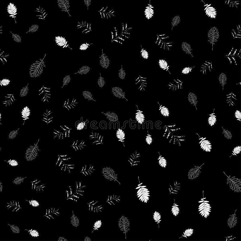 Seamless Vector Pattern with White and Green Leaves on a White ...