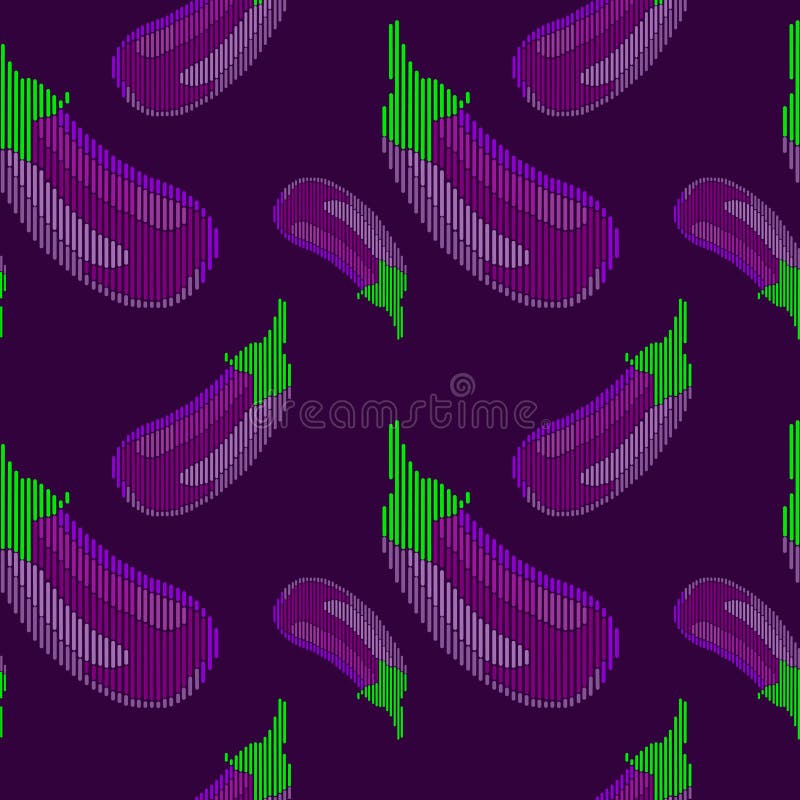 Seamless Vector Eggplant Pattern Stock Vector - Illustration of powder ...