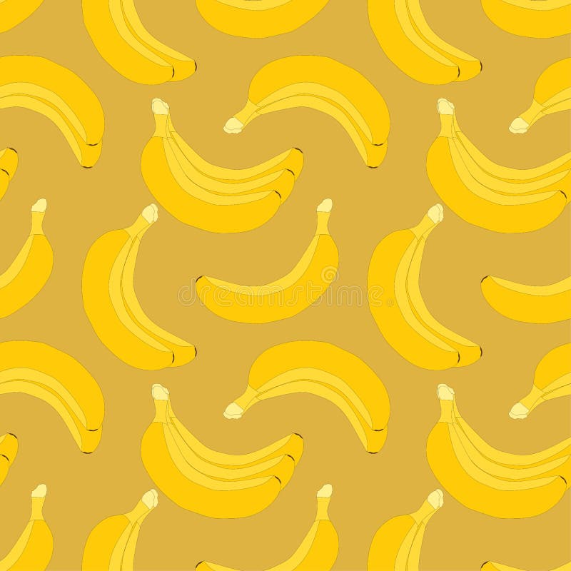 Seamless Vector Pattern with Yellow Bananas. Simple Texture Pattern for ...