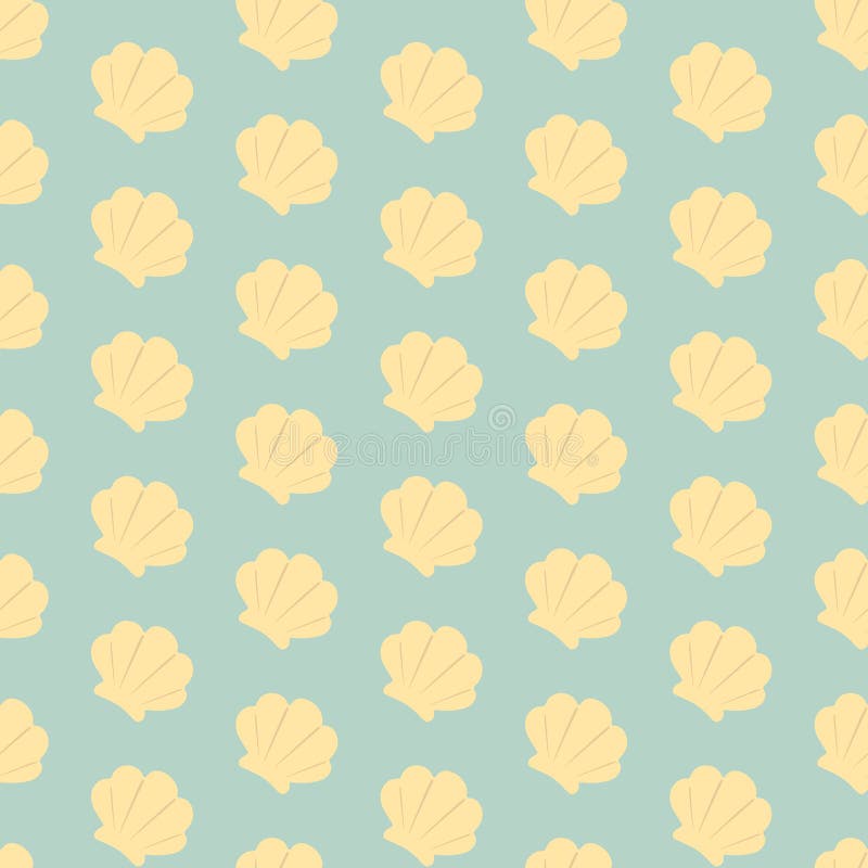 Seamless Vector Pattern with Yellow Scallops. Stock Illustration ...