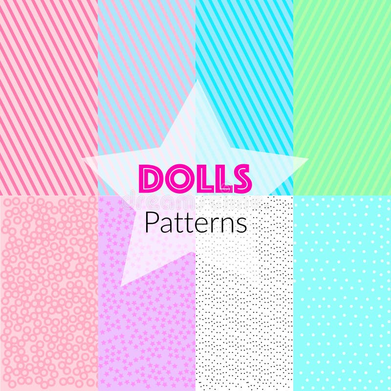 Seamless Vector Patterns in LOL Style Stock Vector - Illustration of ...