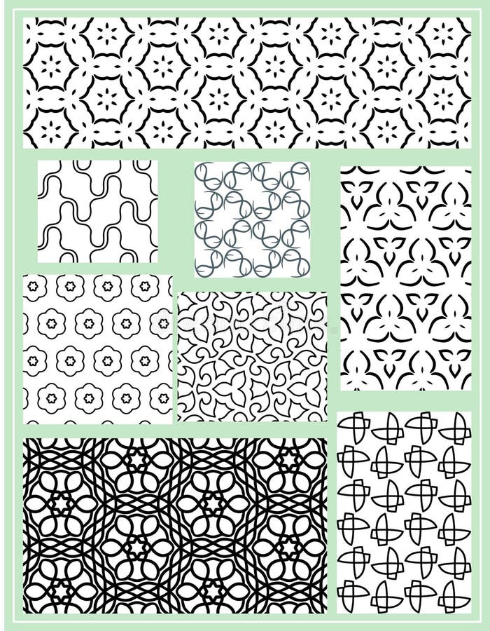Seamless Vector Patterns Set Stock Vector - Illustration of grid ...