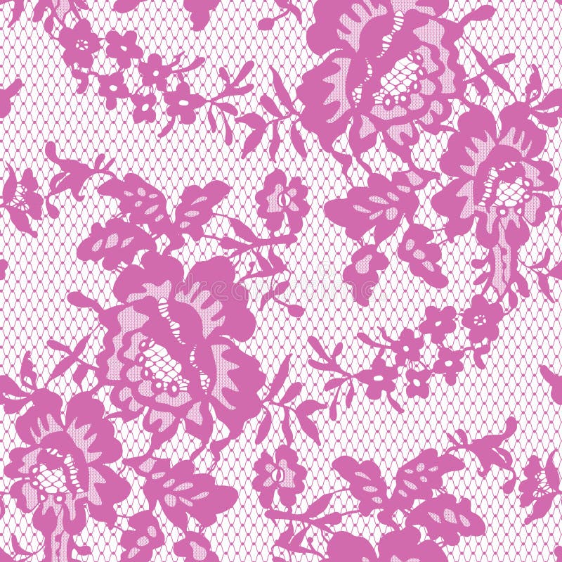 Seamless Vector Pink Lace Pattern Stock Vector - Illustration of flower ...
