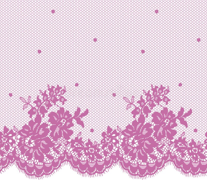 Seamless Vector Pink Lace Pattern Stock Vector - Illustration of curve ...