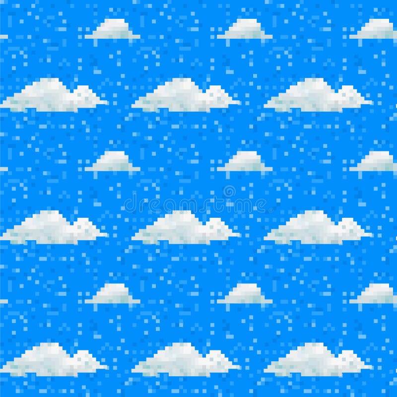 Pixel a cloud stock vector. Illustration of idyllic, seamless - 36868225