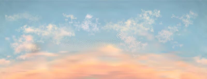 Seamless Vector Realistic Sunset Sky. Long Length Horizontal Background ...