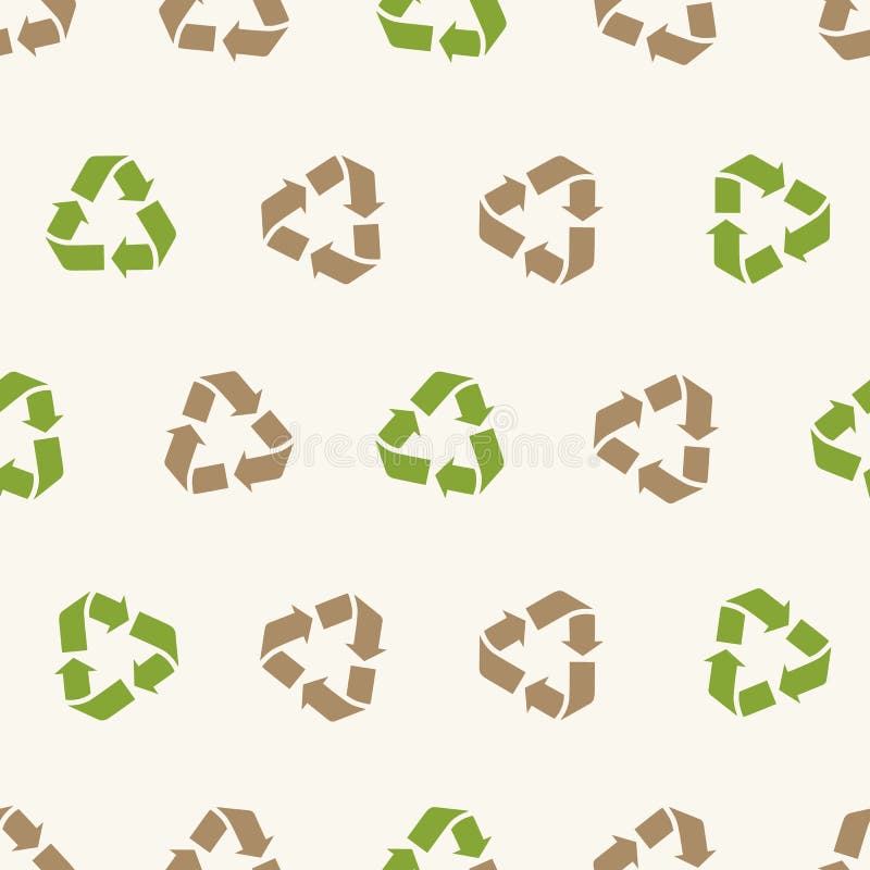 Seamless Vector Recycling Sign Pattern for Packaging and Print Stock ...