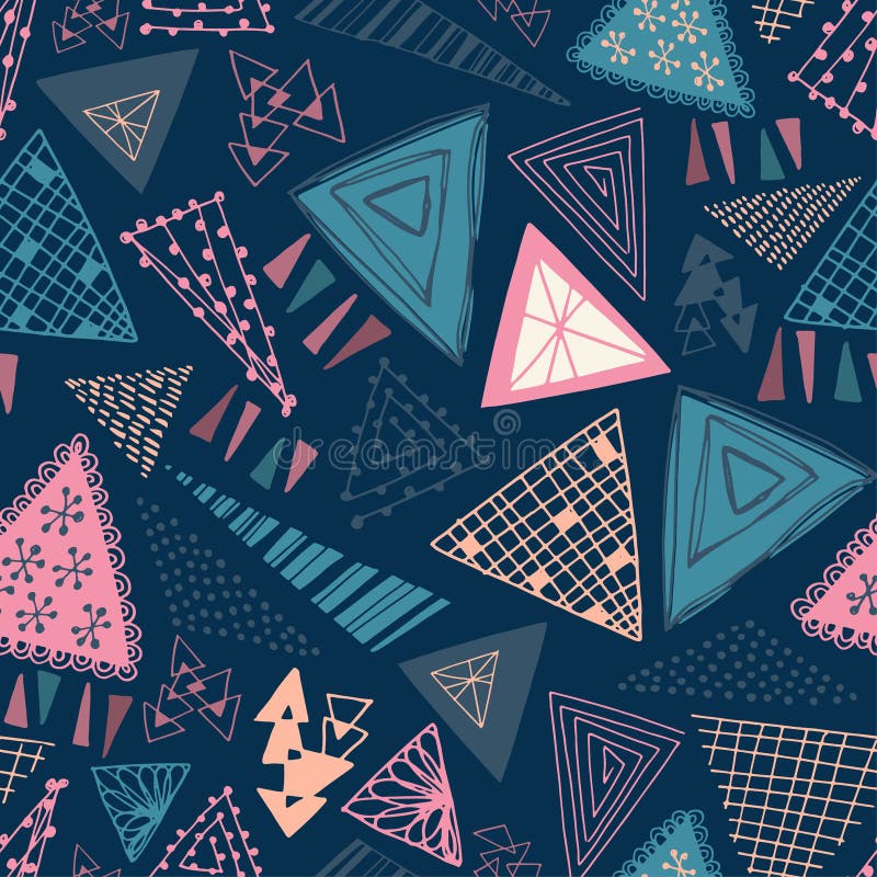 TRIANGLE ZENTANGLE REPEAT PATTERN Stock Vector - Illustration of fabric ...