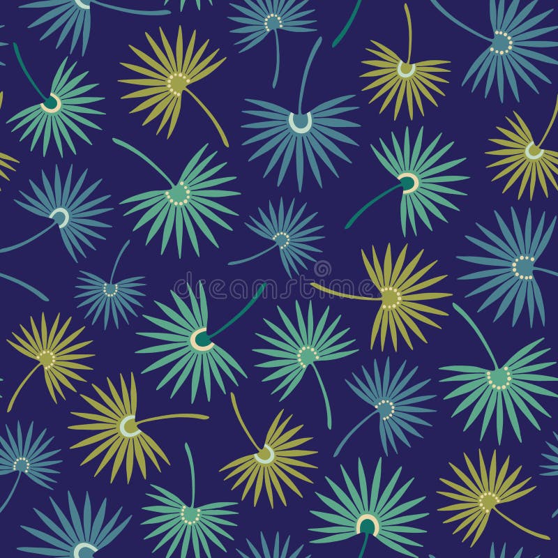 Seamless Vector Repeat Pattern of Tropical Palm Leaves. Tropical ...