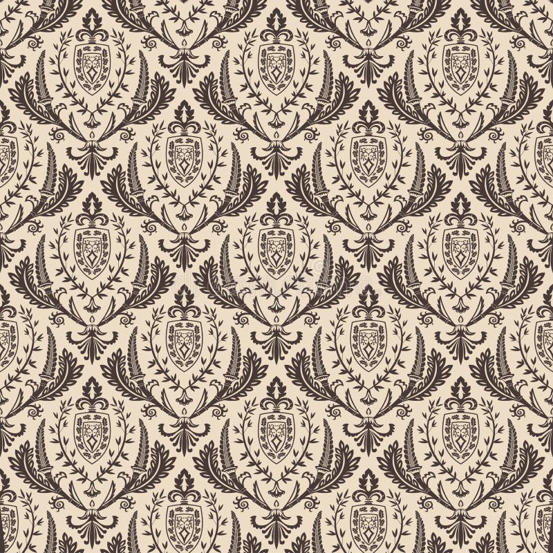 Seamless Vector Retro Wallpaper. Vintage Baroque Stock Vector ...