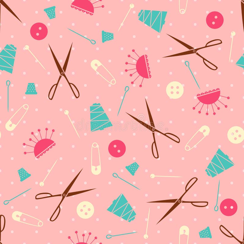 Seamless Vector Sewing Pattern Stock Vector Illustration Of Tailor