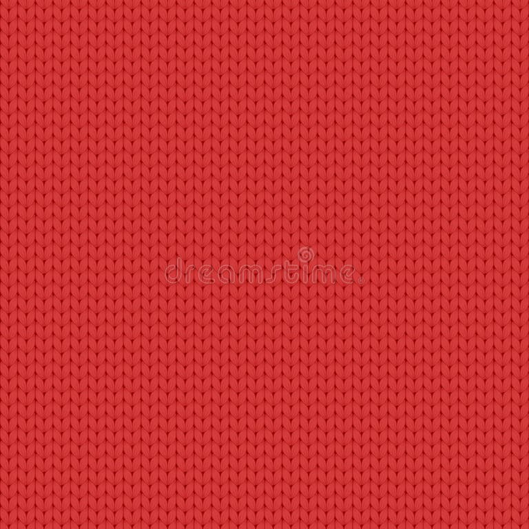Seamless Vector Simple Knitted Red Pattern. Stock Vector - Illustration ...