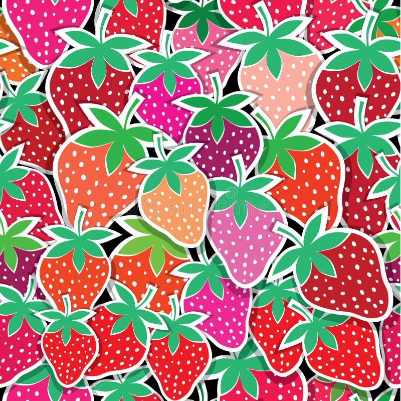 Strawberry pattern stock vector. Illustration of element - 24466444