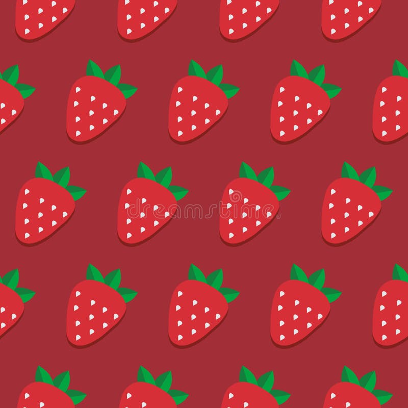 Seamless Vector Strawberry Pattern. Design for Stock Vector ...