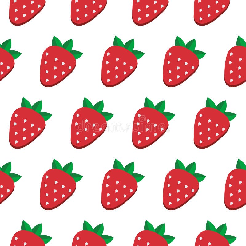 Seamless Vector Strawberry Pattern. Design for Stock Vector ...