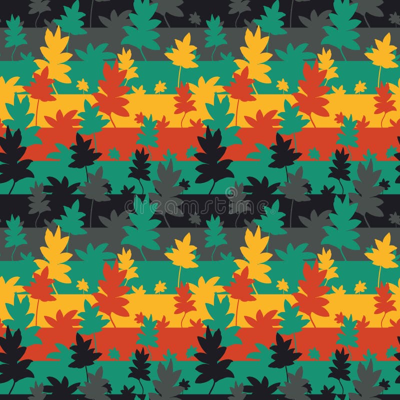 Seamless Vector Stripes Pattern with Plants and Trees in the Park Stock ...