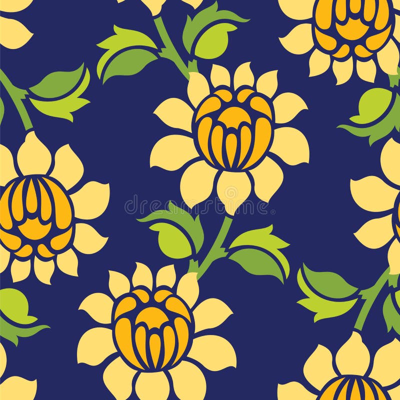 Sunflower pattern stock vector. Illustration of floral - 55007215