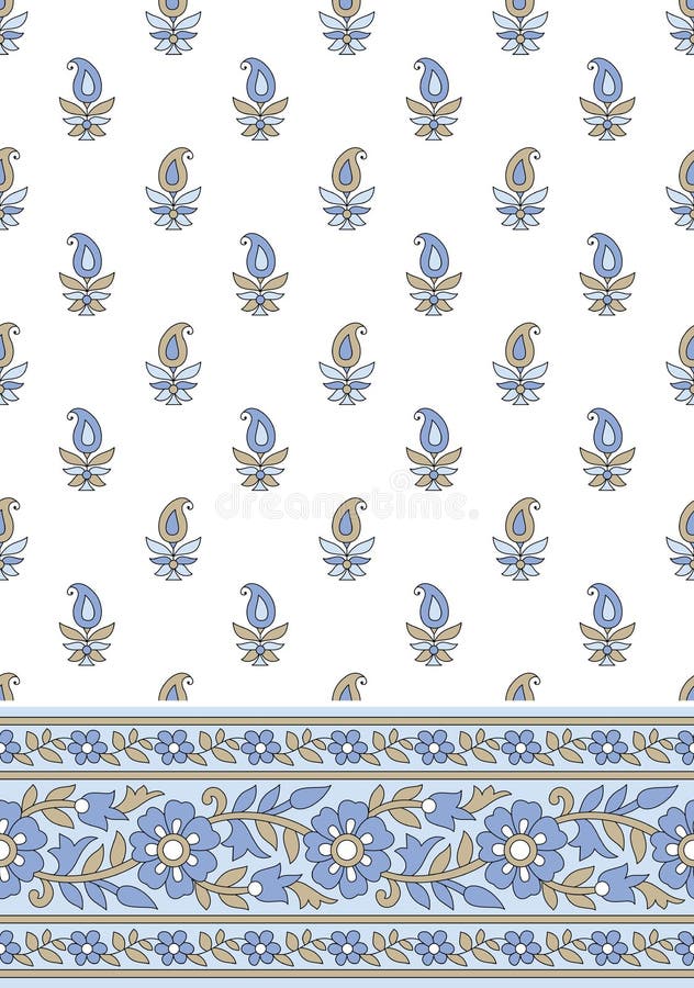 Seamless Textile Design-border Stock Vector - Image: 30129958