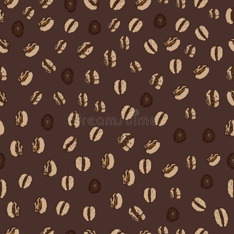 Seamless Texture. Abstract Background with Coffee Beans Stock Vector ...
