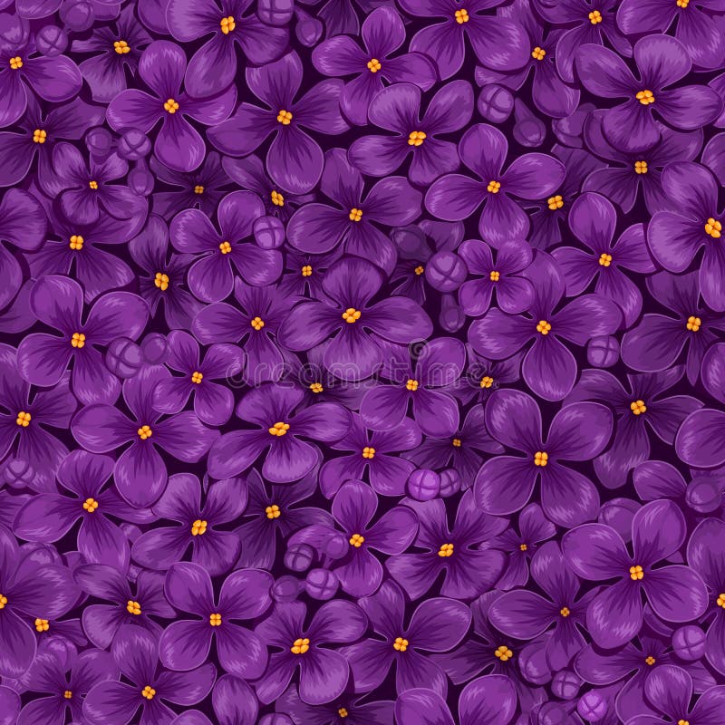 Seamless Vector Texture of Blooming Purple Lilac Stock Vector ...