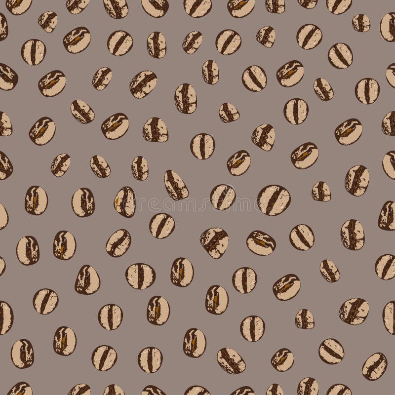 Seamless Vector Texture with Coffee Beans without Transparencies and ...