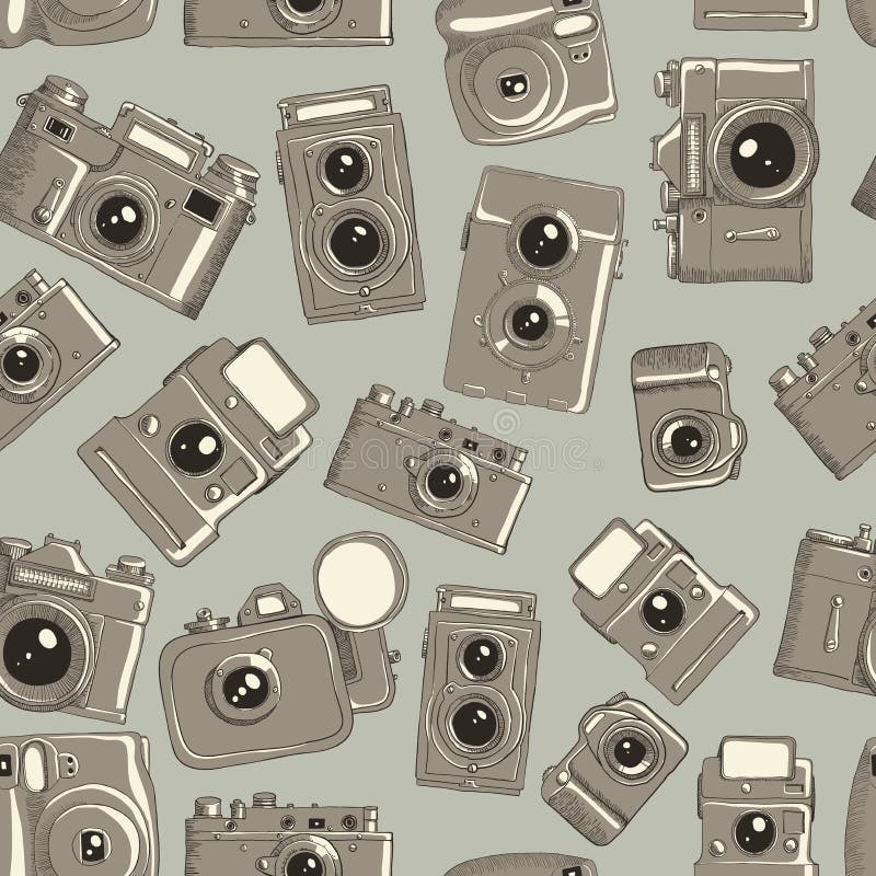 Seamless Vector Texture of Different Cameras Stock Vector ...