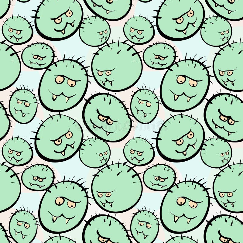 Seamless Vector Texture - Hideous Green Microbes Stock Vector ...