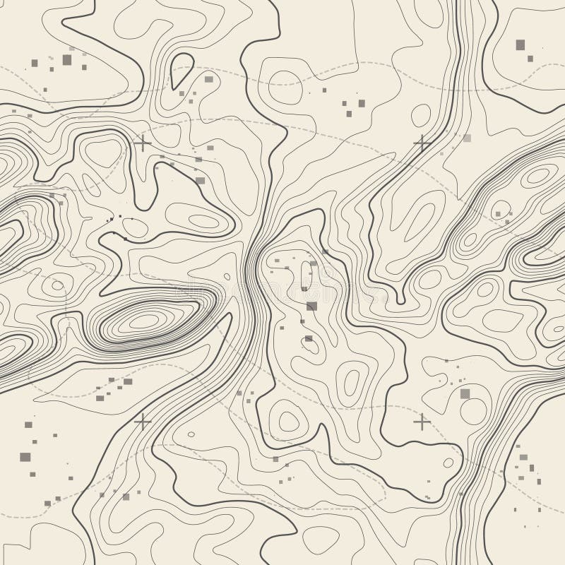 Seamless Vector Topographic Map Background. Line Topography Map ...
