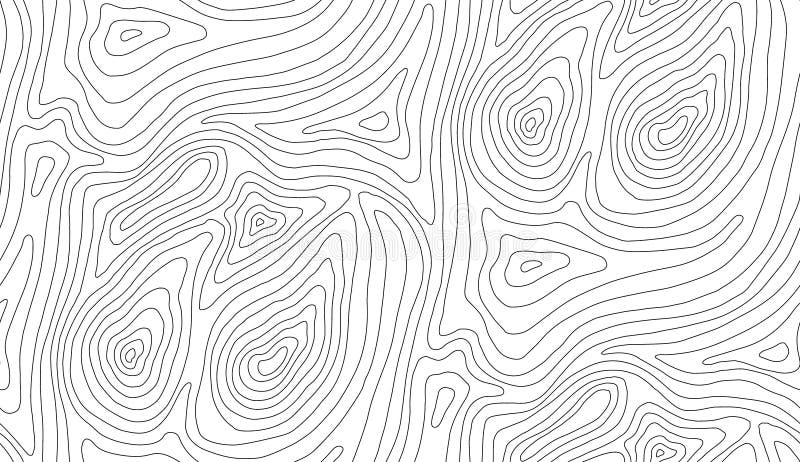 Seamless Vector Topographic Map Background White on Dark. Line ...