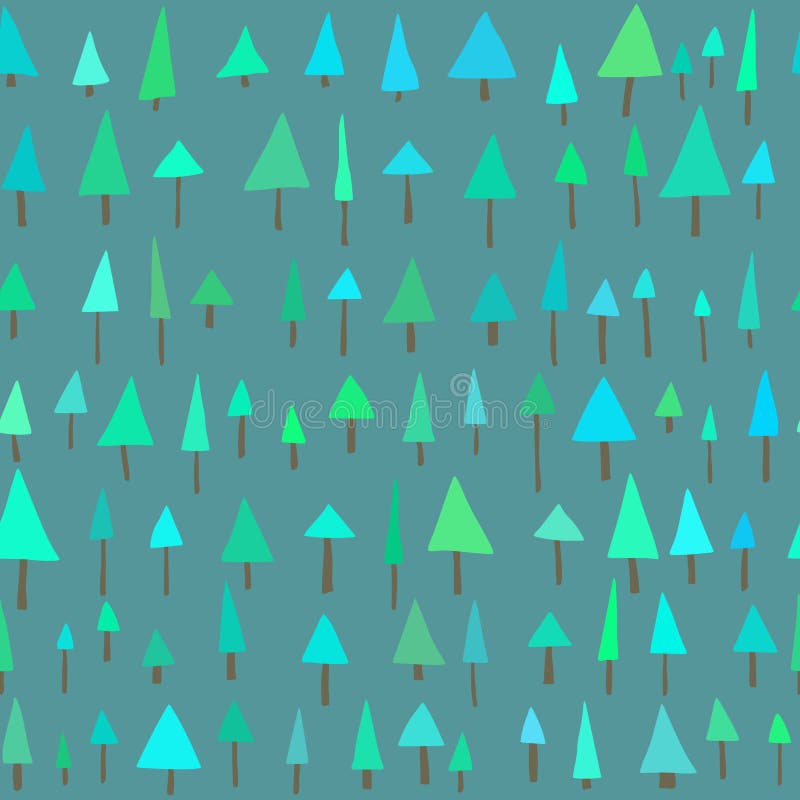 Seamless Vector Triangle Pine Tree Pattern Stock Vector - Illustration ...