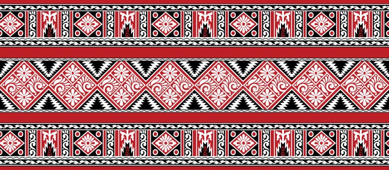 Seamless Vector Tribal Border Design Stock Vector - Illustration of ...
