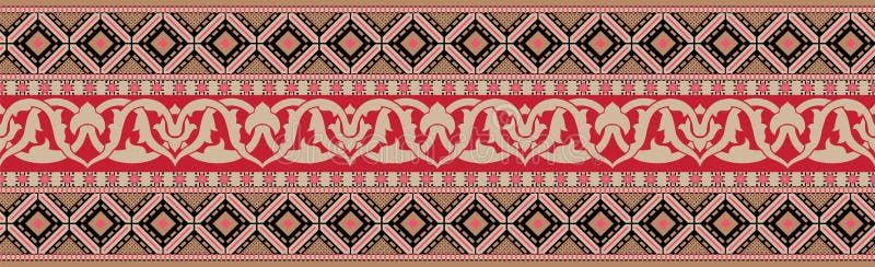 Seamless Vector Tribal Border Design Stock Vector - Illustration of ...